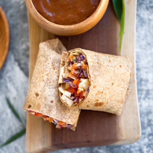 Baked Tofu & Peanut Satay Wraps | VeganFoodHacks