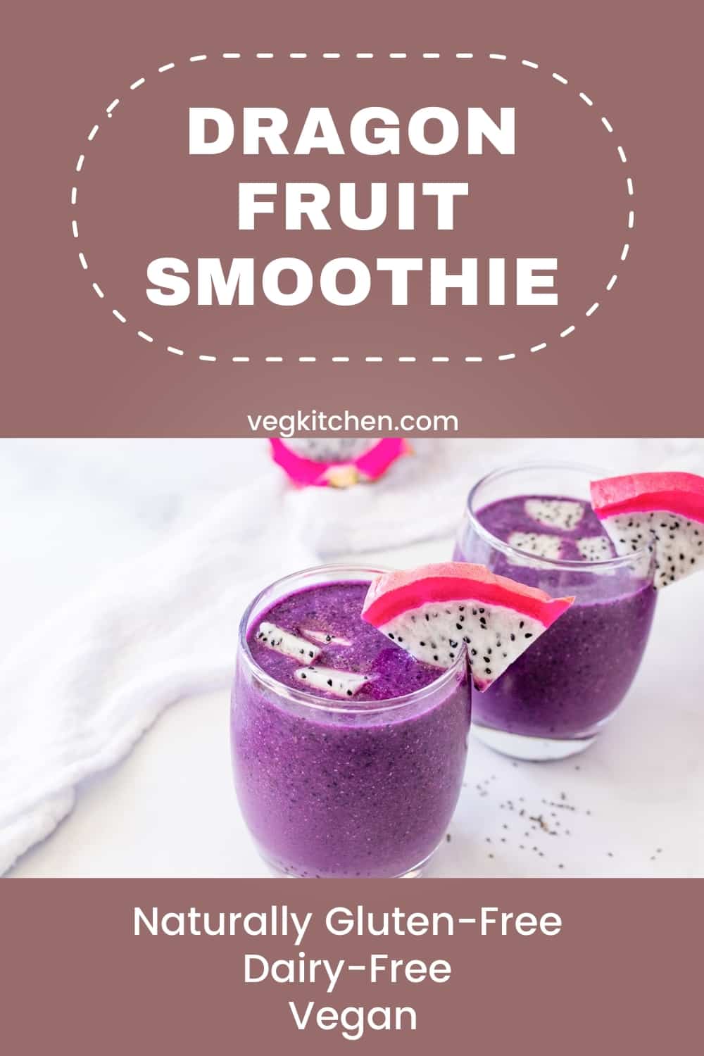 Dragon Fruit Smoothie | Easy Breakfast | VegKitchen