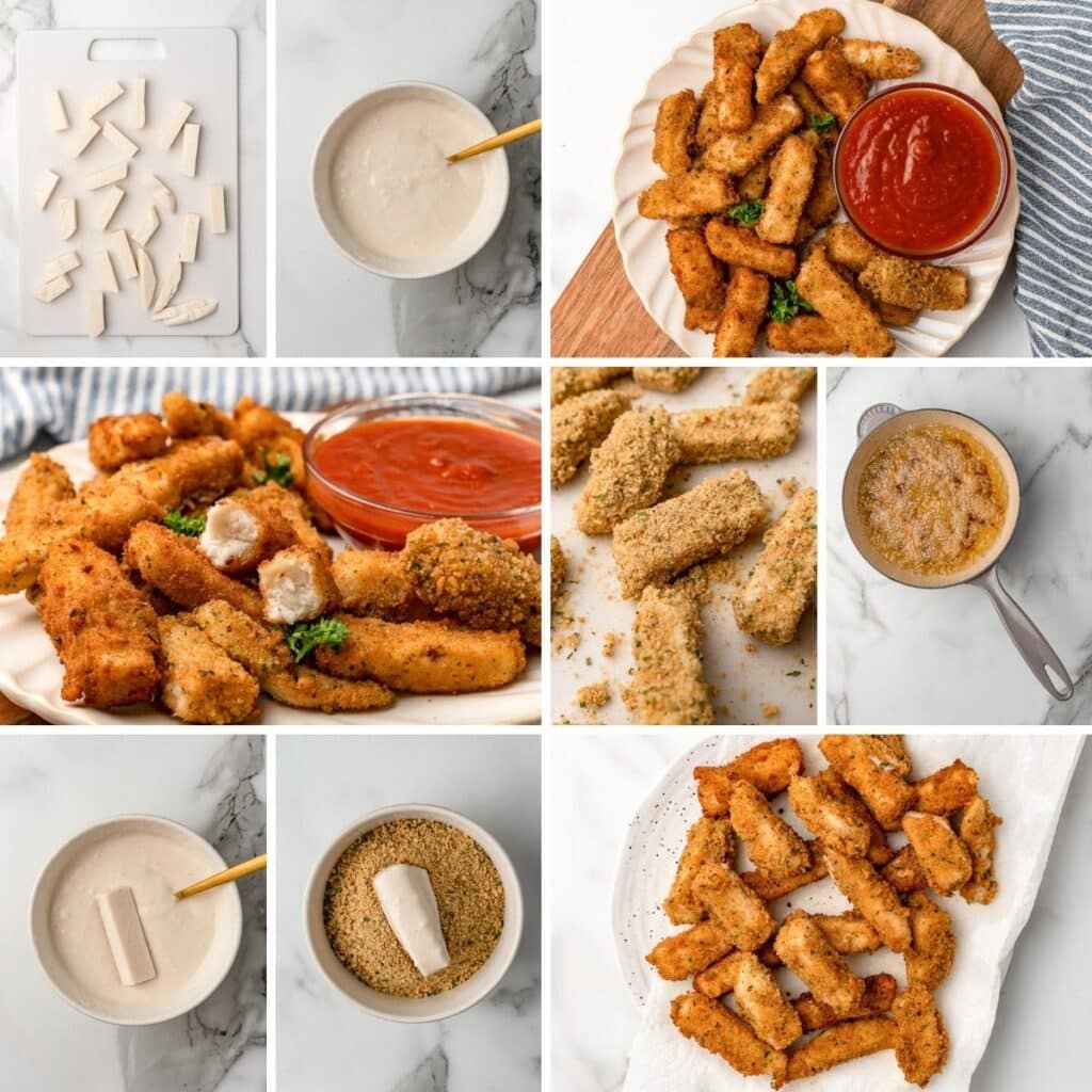 Vegan Mozzarella Sticks - Vegan recipes by VegKitchen